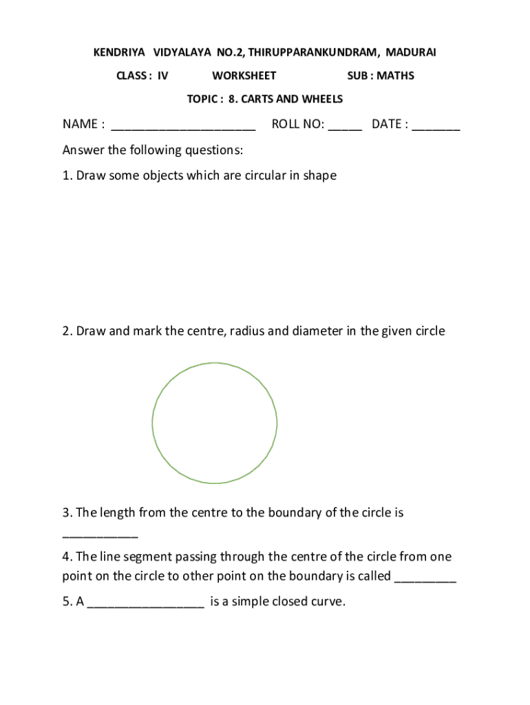 Carts And Wheels Class 4 Worksheets - Fill Online, Printable, Fillable ...
