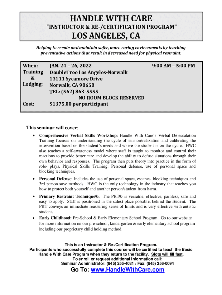 Fillable Online INSTRUCTOR & RE-/CERTIFICATION PROGRAM Fax Email Print - pdfFiller