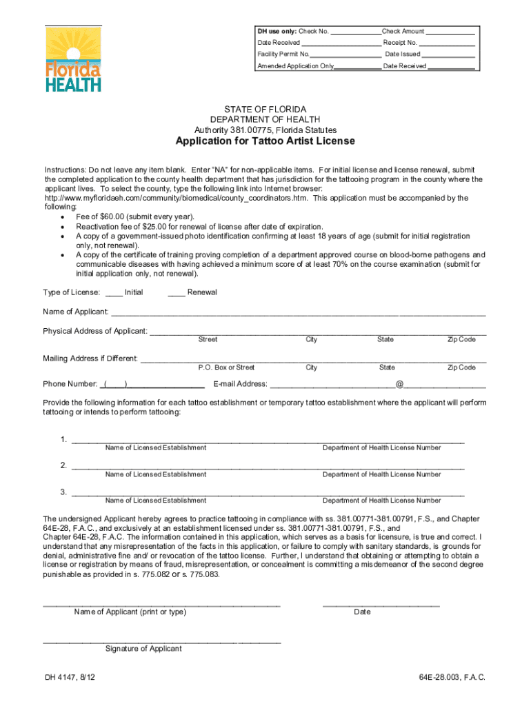 Fillable Online 2012-2023 Form FL DH 4147 Fill Online, Printable ...