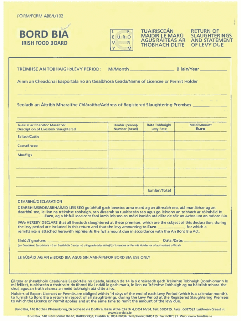 Fillable Online Export Levy Form Blank.pdf Fax Email Print - pdfFiller
