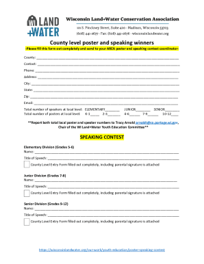 Fillable Online County level poster and speaking winners Fax Email ...