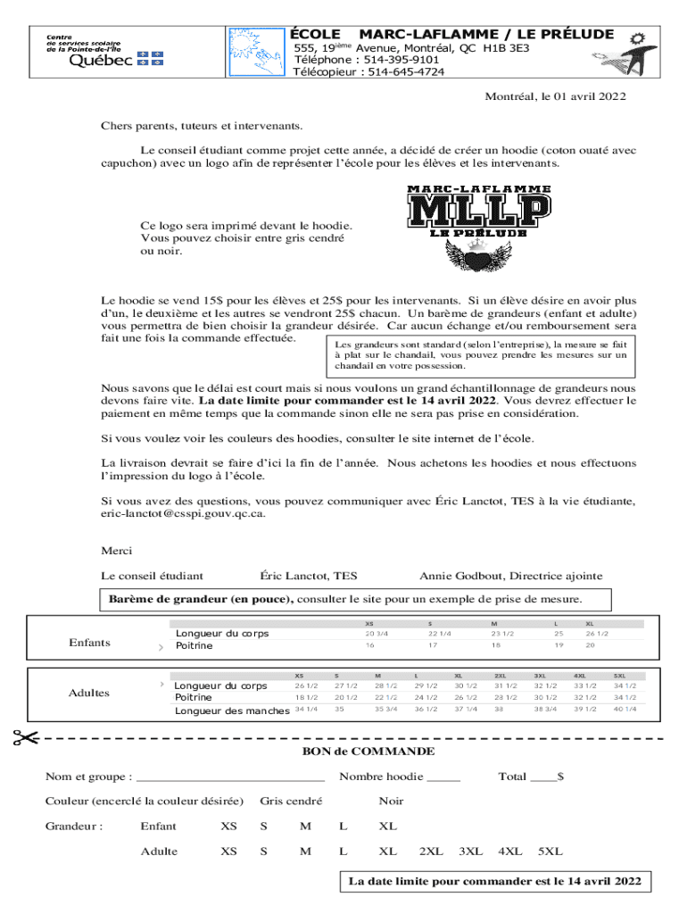 Remplissable En Ligne COLE MARC-LAFLAMME / LE PRLUDE Fax Email Imprimer ...