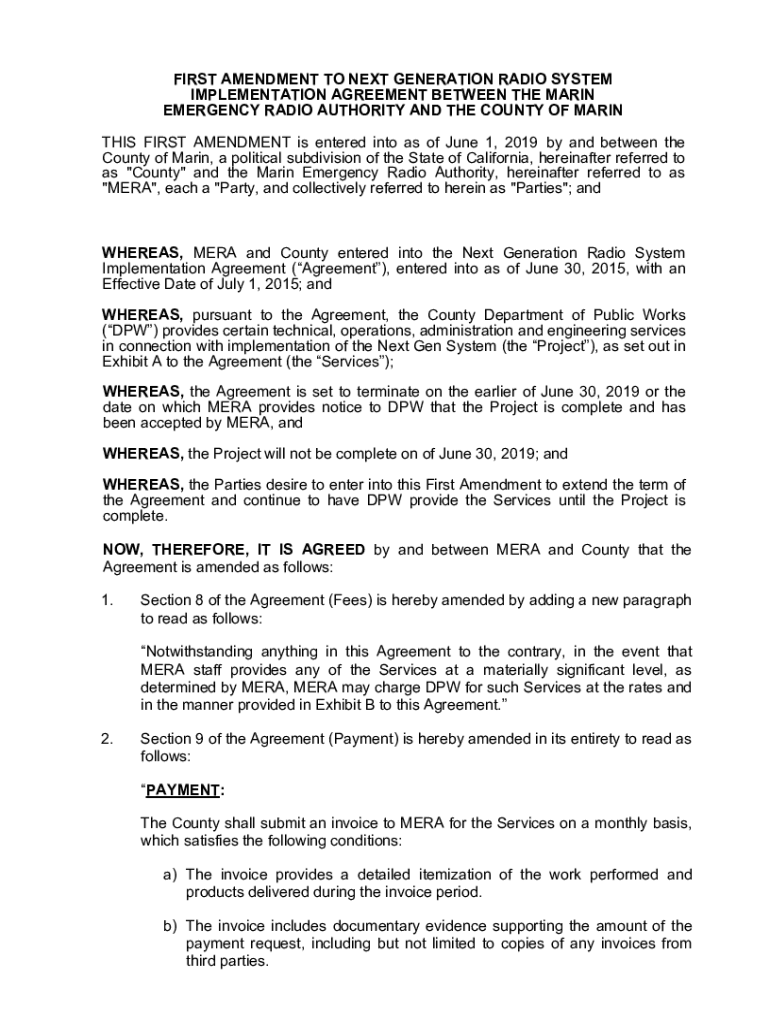 Fillable Online technical services agreement between the marin ...