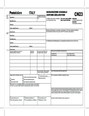 Compilabile Online Form 6059B Customs Declaration - Italian (Fillable ...