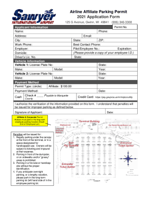 Fillable Online Airline Affiliate Parking Permit - 2021 Application ...