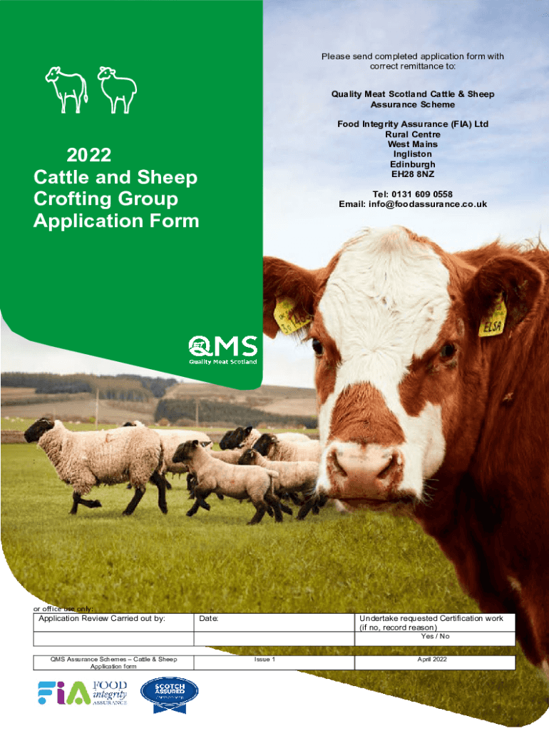 Fillable Online 2022 Cattle and Sheep Crofting Group Application Form ...