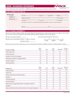 Fillable Online Confidential Character Reference for Authorization to Teach in ... Fax Email ...