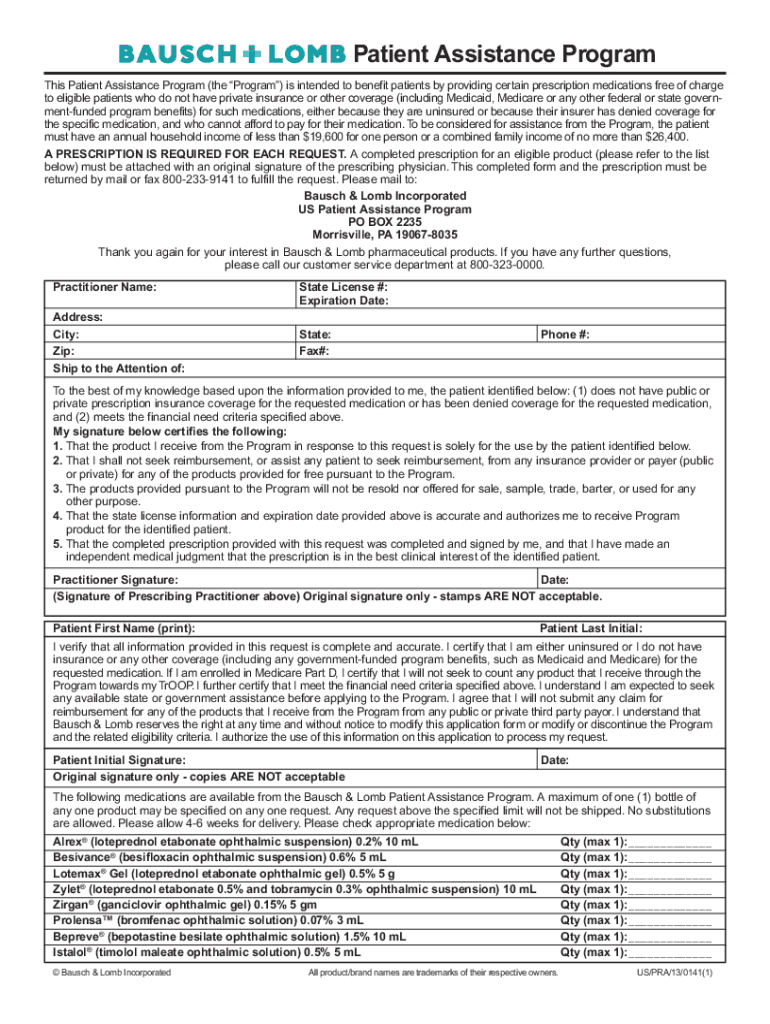 Fillable Online Patient Assistance Programs: What Are They and ...