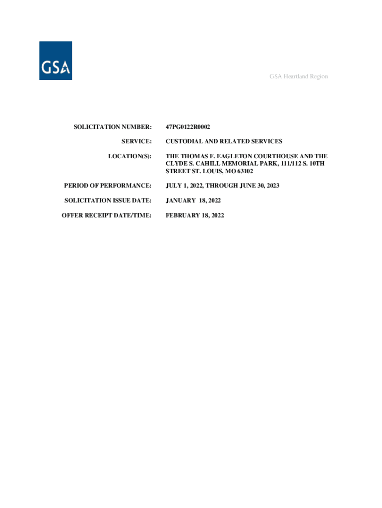 Fillable Online GSA Heartland Region SOLICITATION NUMBER - AWS Fax ...