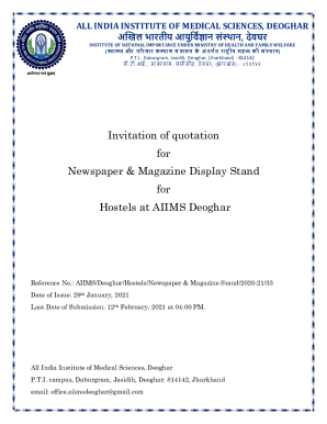 Fillable Online Invitation of quotation for Newspaper & Magazine ...