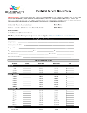 Fillable Online Electrical Service Order Form - Lucky Leaf Expo Fax ...