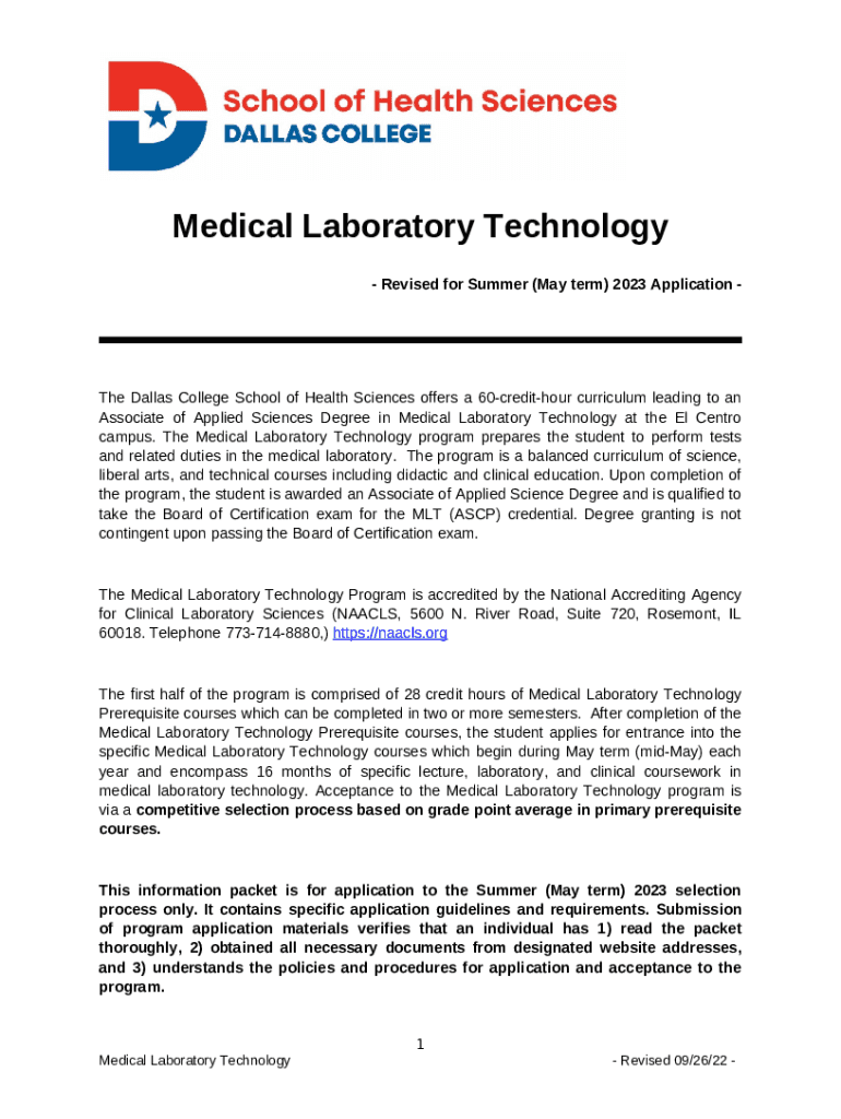Medical Laboratory Technology A.A.S. - Dallas College Doc Template ...