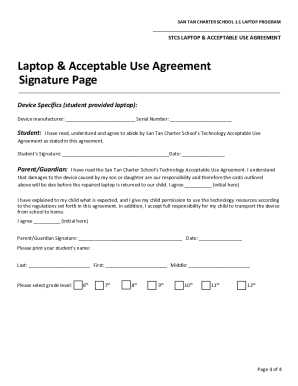 Fillable Online ACCEPTABLE USE AGREEMENT - Power Campus Fax Email Print ...