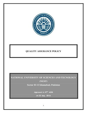 Fillable Online QUALITY ASSURANCE POLICY Fax Email Print - pdfFiller