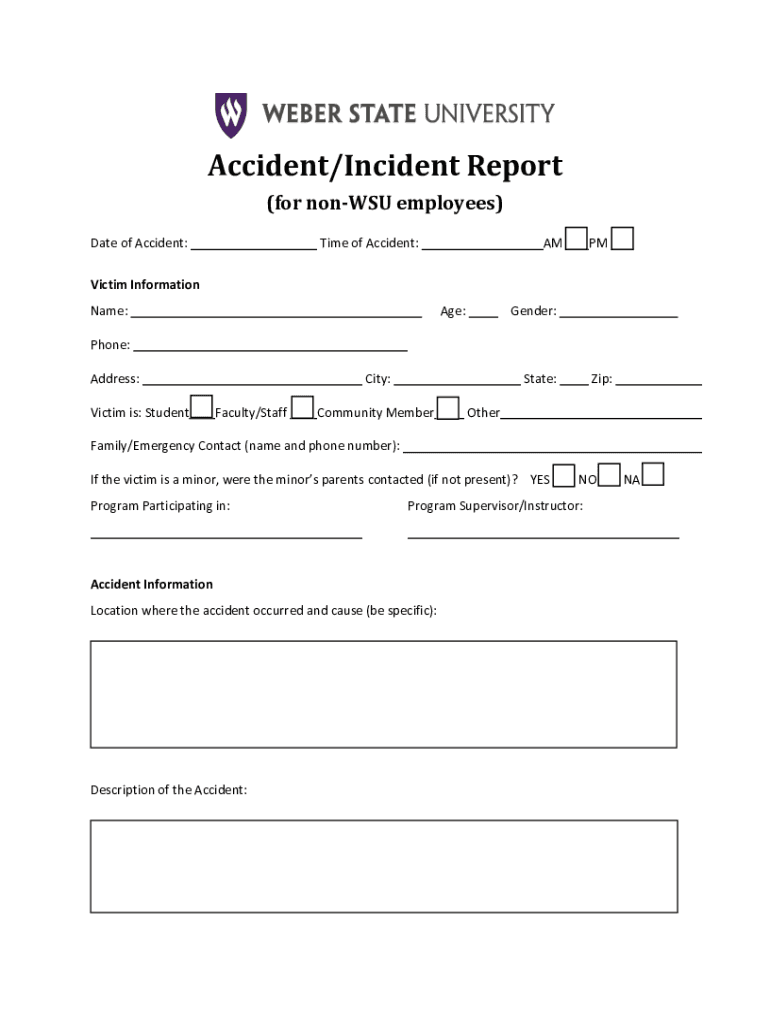 Fillable Online Campus Security Authority Incident Report Form. ... Fax ...