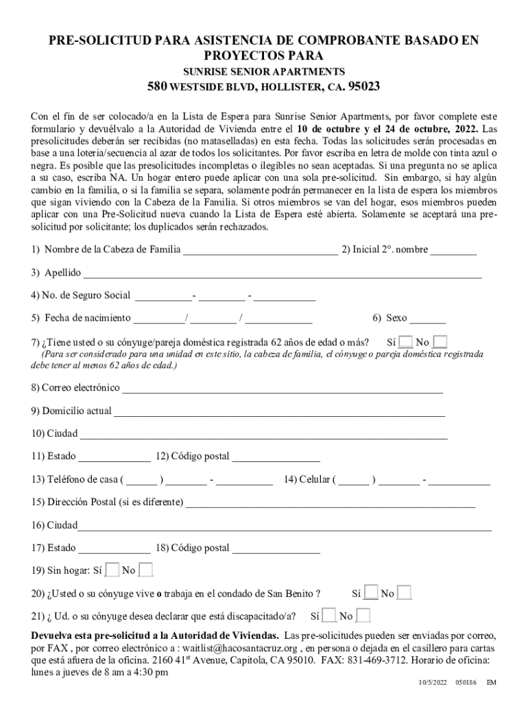 Completable En línea PRE-SOLICITUD PARA ASISTENCIA DE COMPROBANTE ... Fax Email Imprimir - pdfFiller