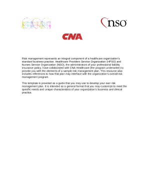 Sample Risk Management Plan for Healthcare Businesses ... Doc Template ...