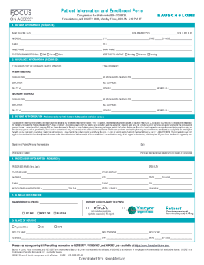 Fillable Online Patient Information and Enrollment Form - NeedyMeds Fax Email Print - pdfFiller