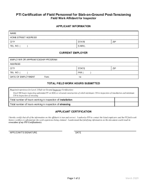 Fillable Online 200325-SOG INSPECTION field work affidavit.docx Fax ...