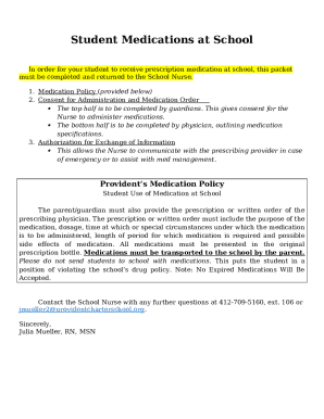 ADMINISTRATION OF MEDICATIONS TO STUDENTS Doc Template | pdfFiller