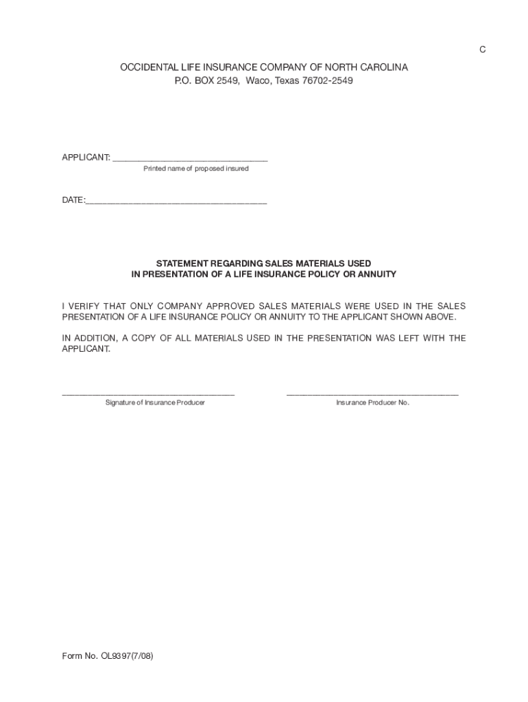 Fillable Online IA AMERICAN LIFE INSURANCE ... - Everest Funeral ...