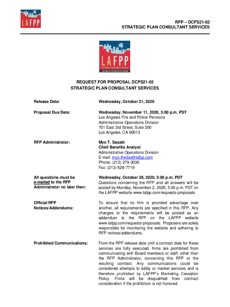 Fillable Online rfp dcfs21-02 strategic plan consultant services ...