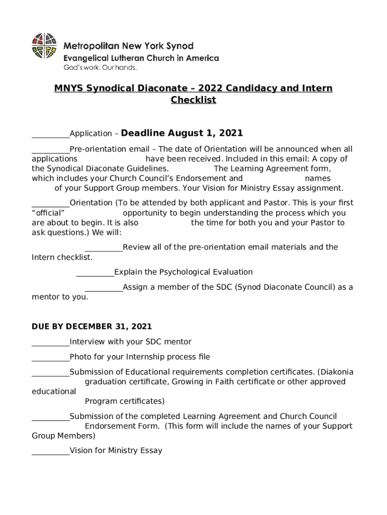 1. The Synodical Diaconate 2. The Ministry of Synod Deacons Doc ...