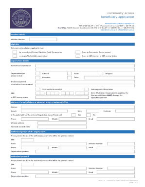 Fillable Online community access beneficiary application Fax Email ...