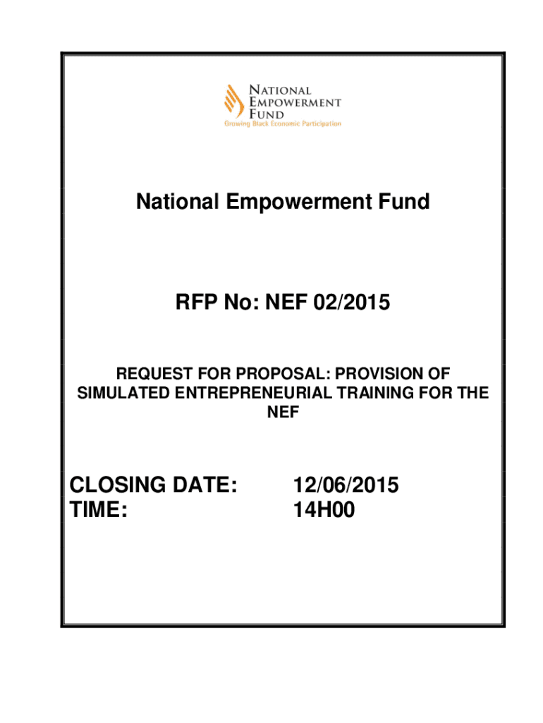 Fillable Online REQUEST FOR PROPOSAL: PROVISION OF Fax Email Print ...