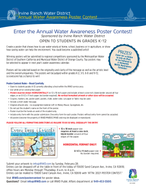 Fillable Online Annual Water Awareness Poster Contest Fax Email Print ...