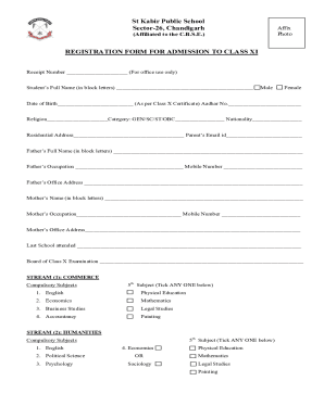 Fillable Online Edited 5Registration form - Class XI for website 2023 ...