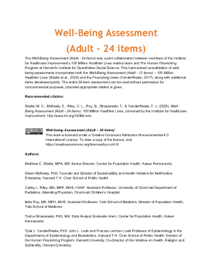 Fillable Online New well-being assessment provides a tool to measure ...