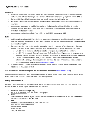 Fillable Online By Form 1095-C Fact Sheet 02/23/23 Fax Email Print ...