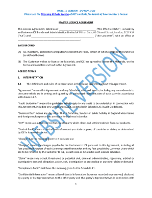 Fillable Online master licence agreement Fax Email Print - pdfFiller