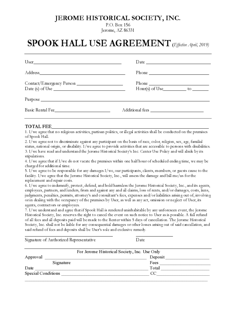 Fillable Online Printable Forms - Jerome Historical Society Fax Email Print - pdfFiller