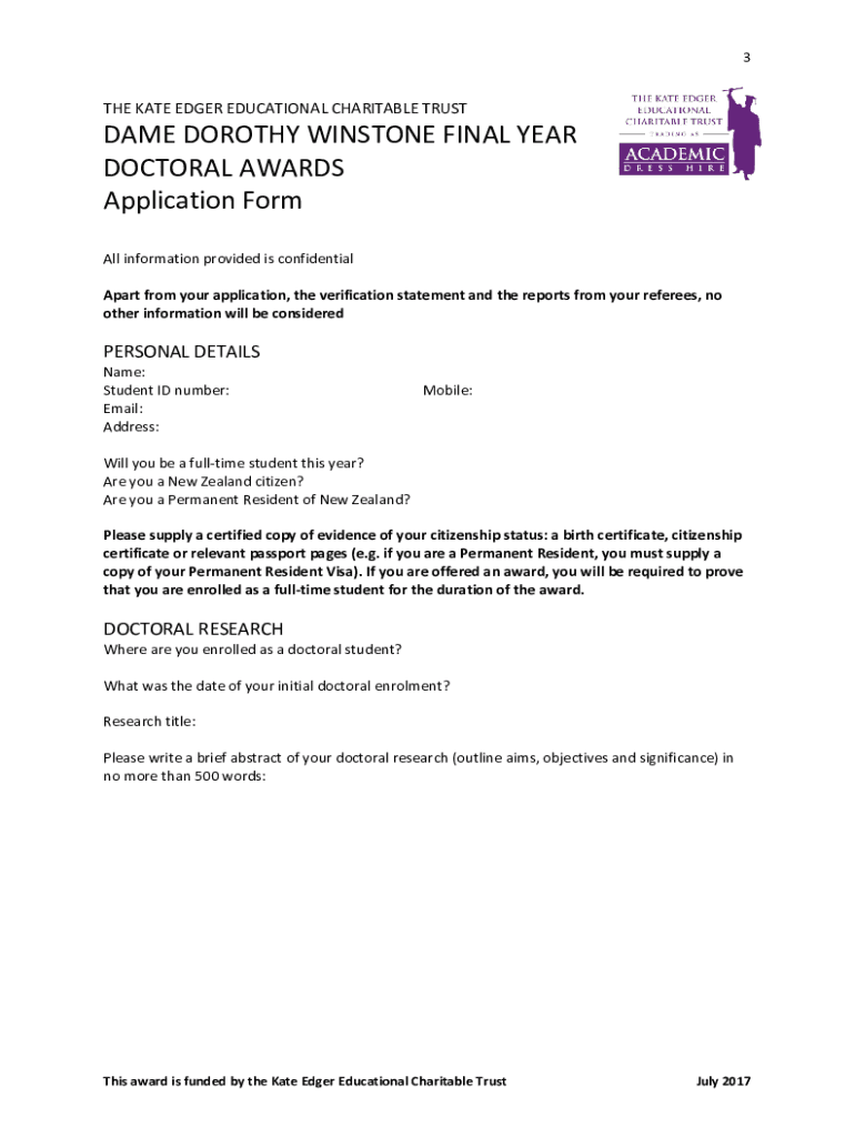 Fillable Online University of Auckland Scholarship Application - 830 Fax Email Print - pdfFiller