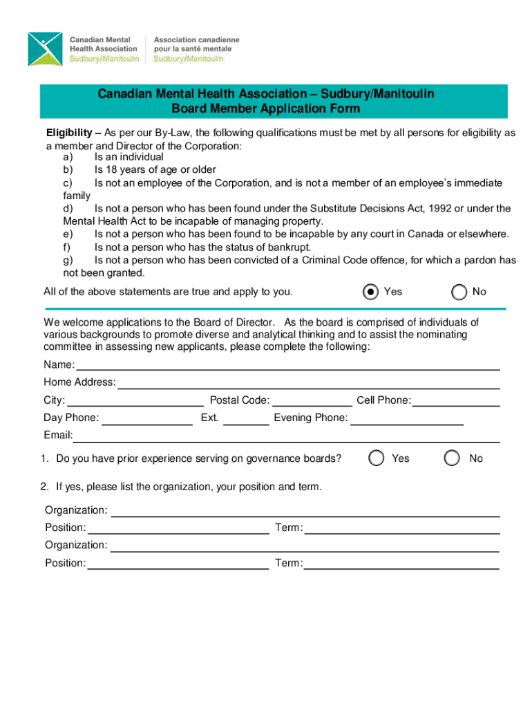 Fillable Online sm cmha Ontario Health Teams Full Application Form Fax ...