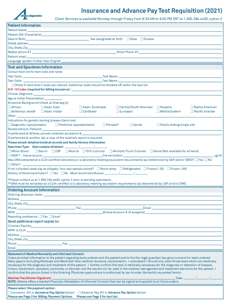 Fillable Online General Requisition Form - UChicago Genetic Testing Fax ...