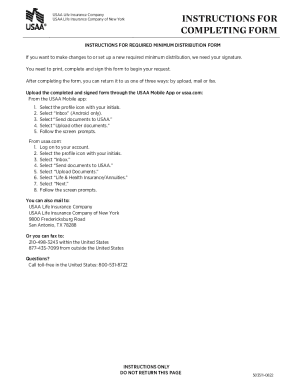 Fillable Online USAA Life Company Required Minimum Distribution (RMD ...