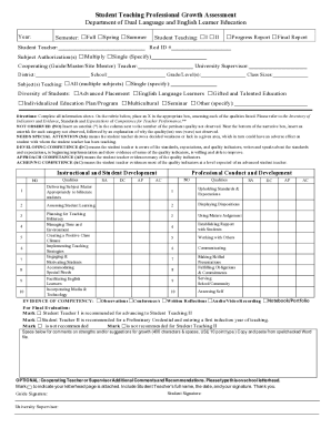 Fillable Online Student Teaching Evaluation Form (1 page).docx Fax Email Print - pdfFiller