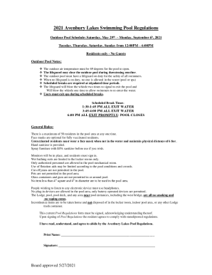 Fillable Online Swimming Pools and Other Water Recreational Facilities ... Fax Email Print ...