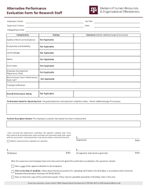 Fillable Online employees tamu Research-alternative-performance ...