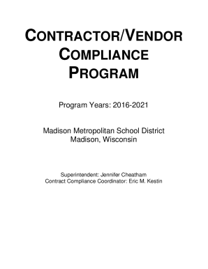 Fillable Online CONTRACTOR/VENDOR COMPLIANCE PROGRAM Fax Email Print ...