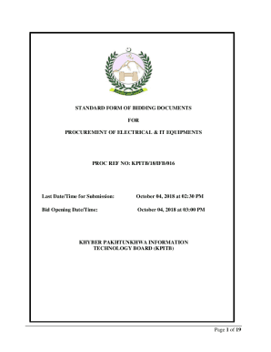 Fillable Online kpitb gov of 19 STANDARD FORM OF BIDDING DOCUMENTS FOR ... - KPITB Fax Email ...