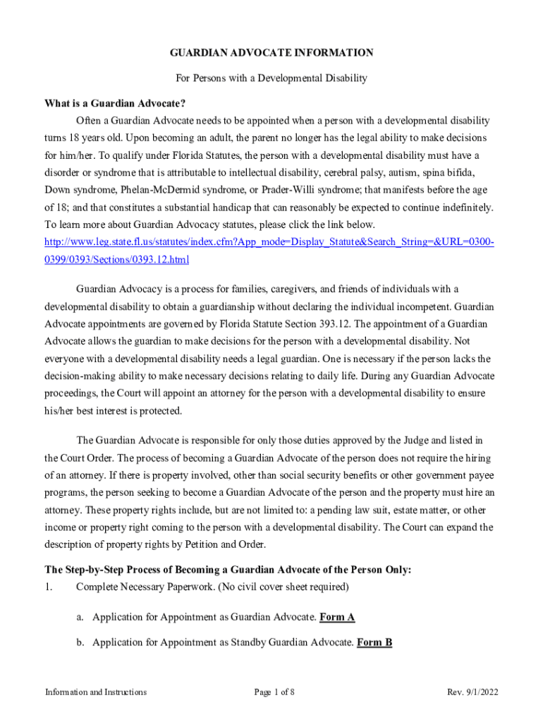 Fillable Online Guardian Advocacy Information Handbook and Forms For ...