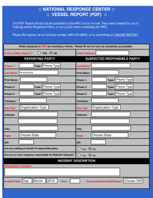 Fillable Online NRC PDF Report Forms - VESSEL REPORT Fax Email Print ...