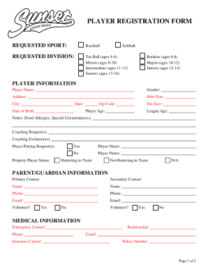 Fillable Online Playing Age Info and FAQ's - Weatherford Little League ...