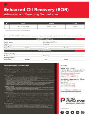 Fillable Online Enhanced Oil Recovery (EOR) Processes Training Course Fax Email Print - pdfFiller