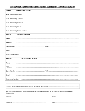 Fillable Online APPLICATION FORM FOR REGISTRATION OF SUCCESSION ... Fax ...