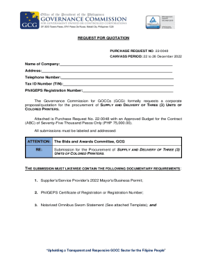 Fillable Online gcg gov Tax ID Number (TIN): Fax Email Print - pdfFiller